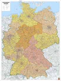Wegenkaart - landkaart Duitsland met postcodes | 97 x 129 cm | Freytag ...