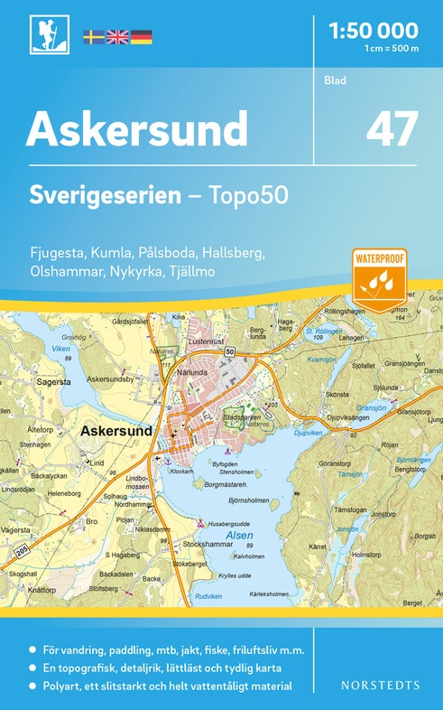 Wandelkaart - Topografische kaart 47 Sverigeserien Askersund ...