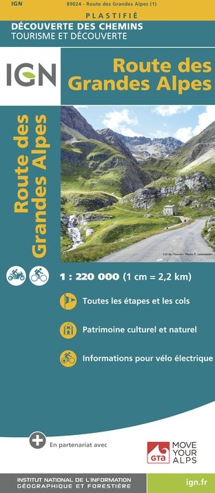 Wegenkaart - landkaart - Fietskaart 89024 Route des Grande Alps met GR5 ...