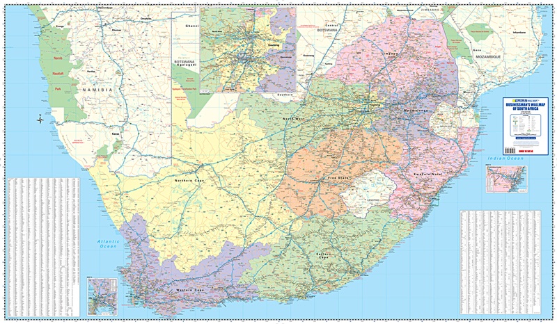 Wandkaart South Africa business map 4-delig | 260 x 152 cm | MapStudio ...