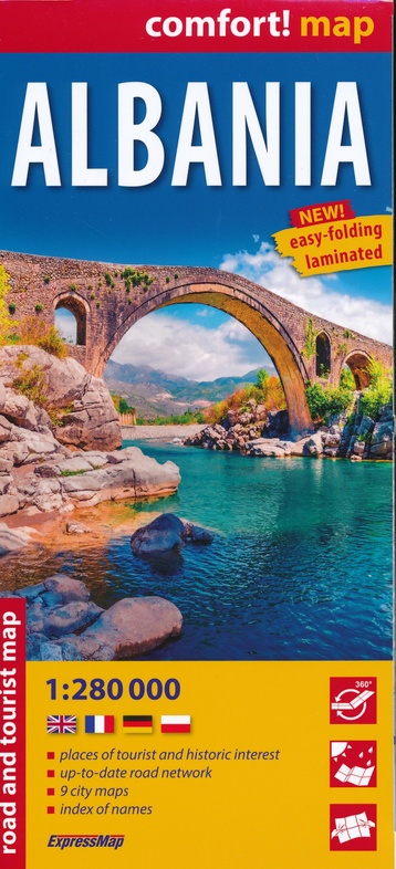 Wegenkaart - landkaart Comfortmap Albania - Albanië | ExpressMap | 9788383550107 ...