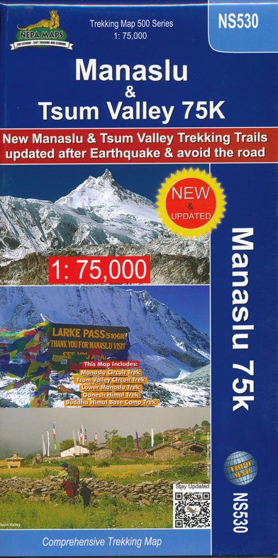 Wandelkaart NS530 Trekking map Manaslu - Tsum Valley | Himalayan ...