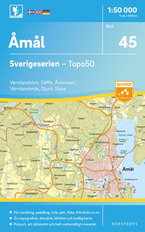 Wandelkaart - Topografische kaart 45 Sverigeserien Åmål - Amal ...