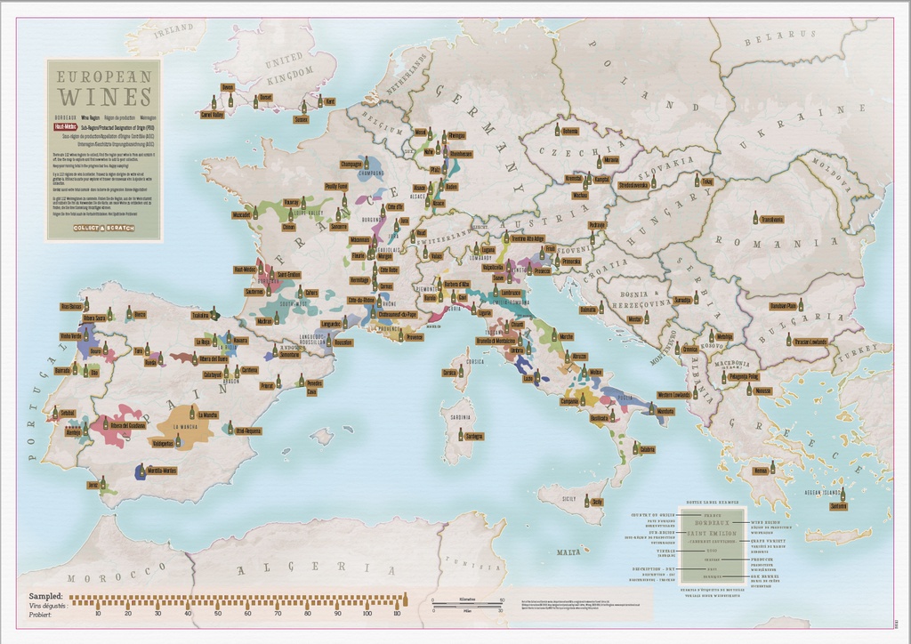 Scratch Map European Wines - Europese Wijnen Collect & Scratch | Maps ...
