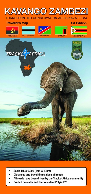Wegenkaart - landkaart Kavango (Okavango) - Zambezi | Tracks4Africa | 9781776322725 ...