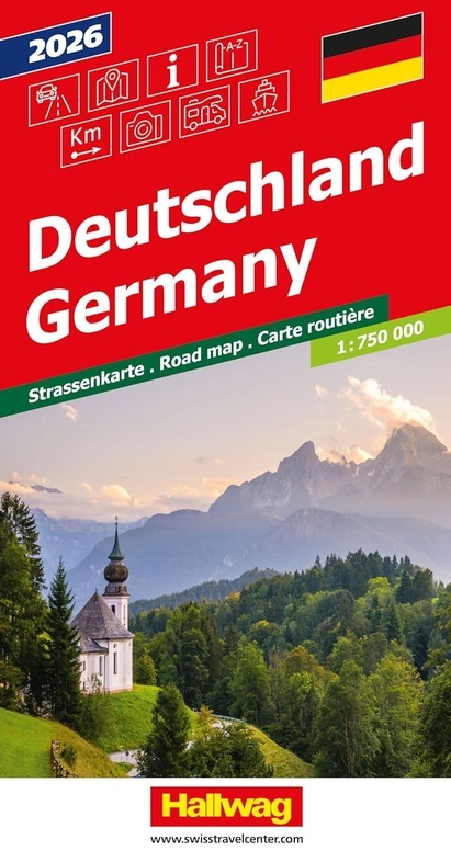 Wegenkaart - landkaart Road maps Deutschland 2026 Duitsland | Hallwag ...