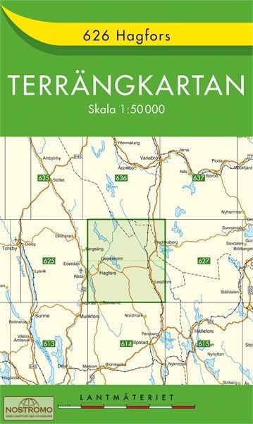Wandelkaart - Topografische kaart 626 Terrängkartan Hagfors ...