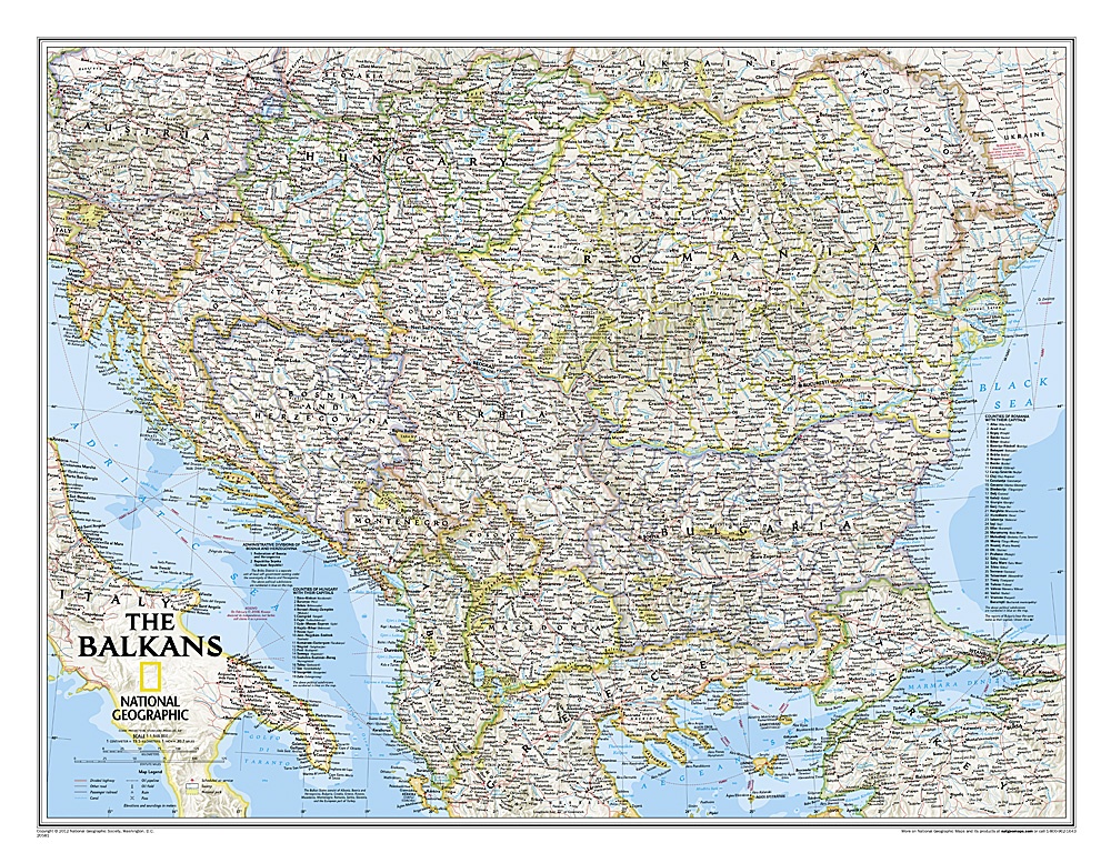 Wandkaart The Balkans - Balkan landen, 77 x 60 cm | National Geographic ...