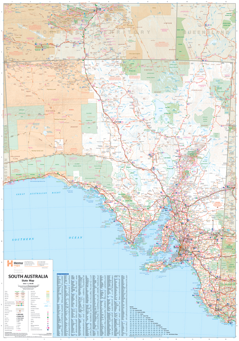 Wegenkaart - landkaart South Australia state map | Hema Maps ...