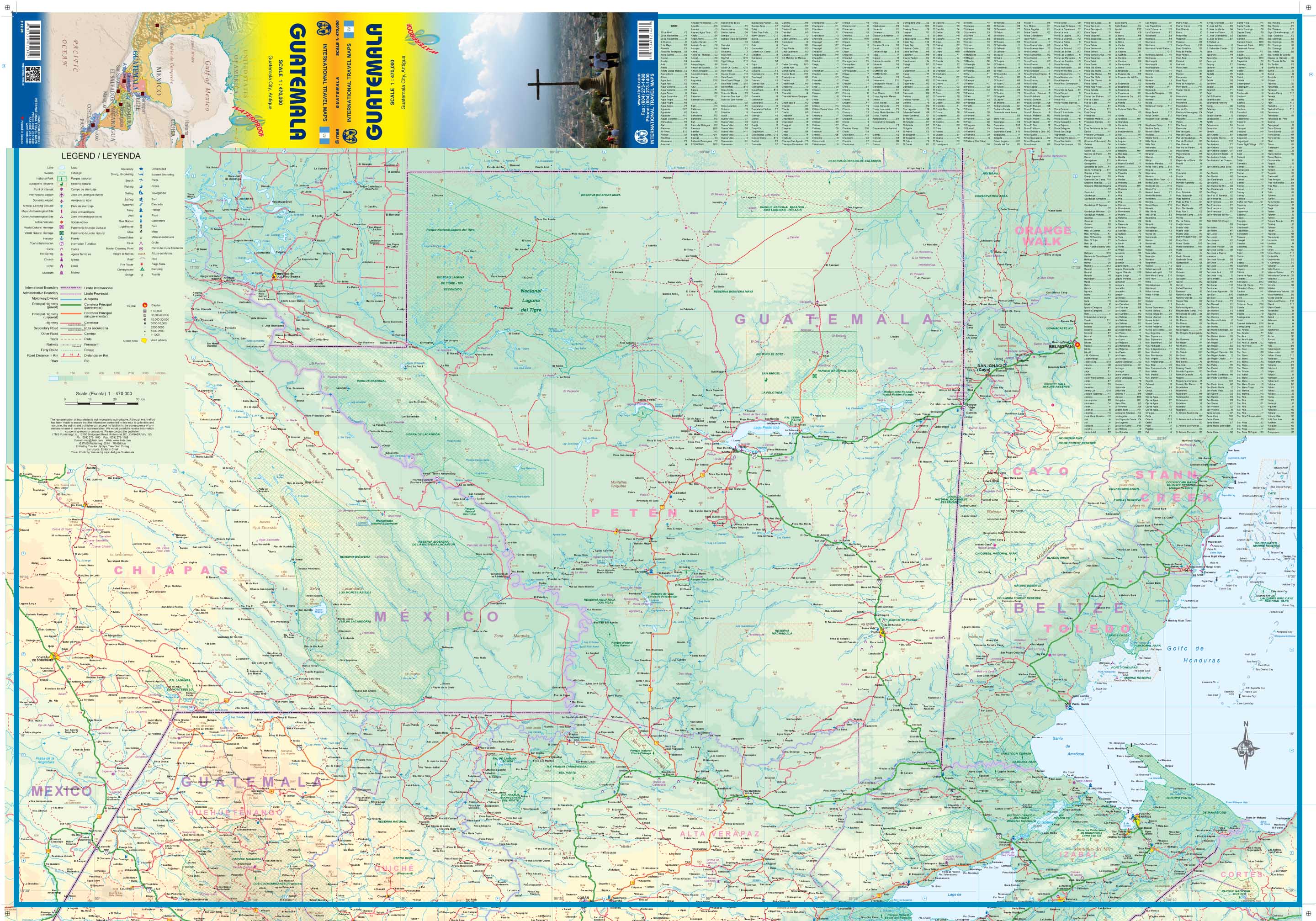 Wegenkaart - landkaart Guatemala | ITMB | 9781553412342 ...