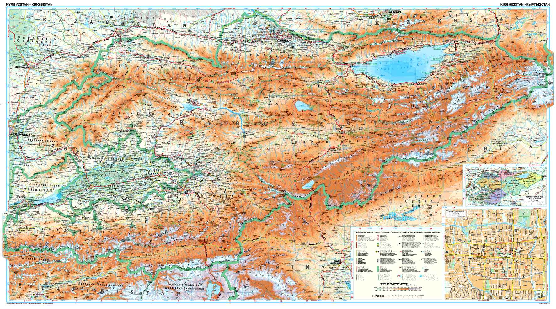 Wegenkaart - landkaart Kyrgyzstan - Kirgizië | Gizi Map | 9786155010125 ...