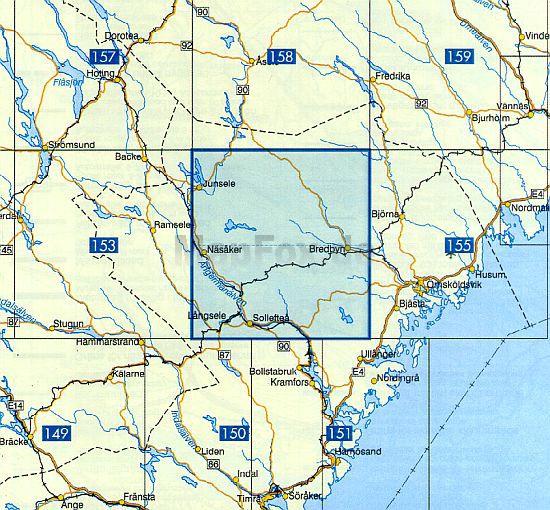 Wegenkaart - landkaart 154 Vägkartan Solleftea - Sollefteå ...