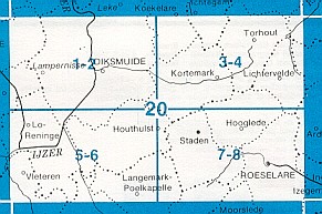 Wandelkaart - Topografische kaart 20/5-6 Topo25 Lo Reninge | NGI ...