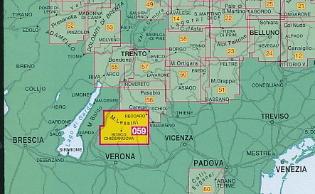 Wandelkaart 059 Monti Lessini - Lessinia | Tabacco Editrice ...