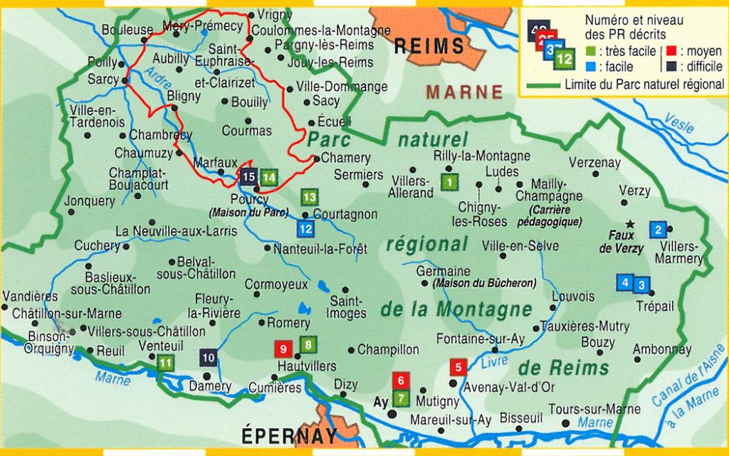 Wandelgids PN09 Le Parc naturel régional de la Montagne de Reims... à ...