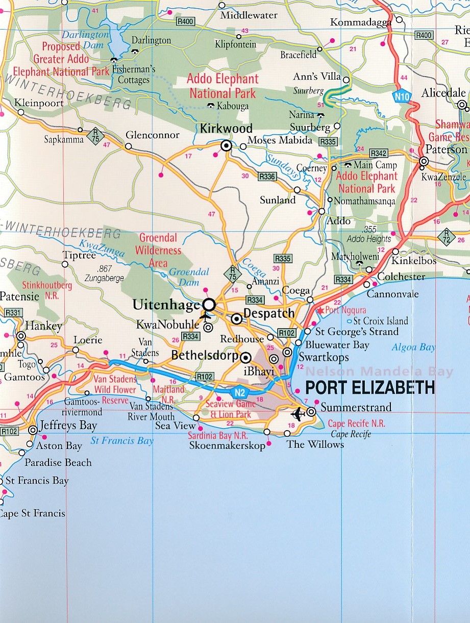 Wegenkaart - landkaart Eastern Cape and Wild Coast | Sunbird ...