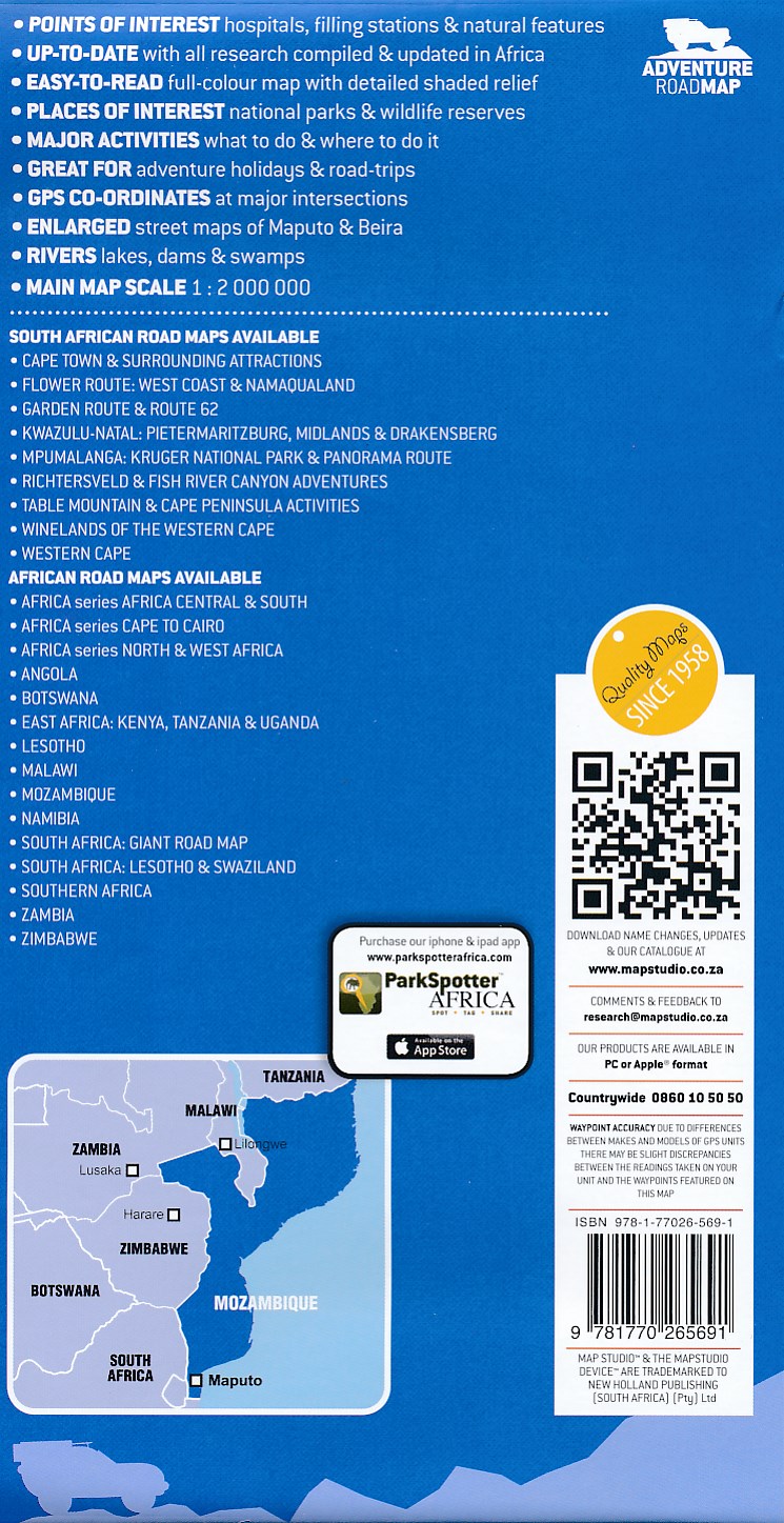 Wegenkaart - landkaart Mozambique | MapStudio | 9781770265691 ...