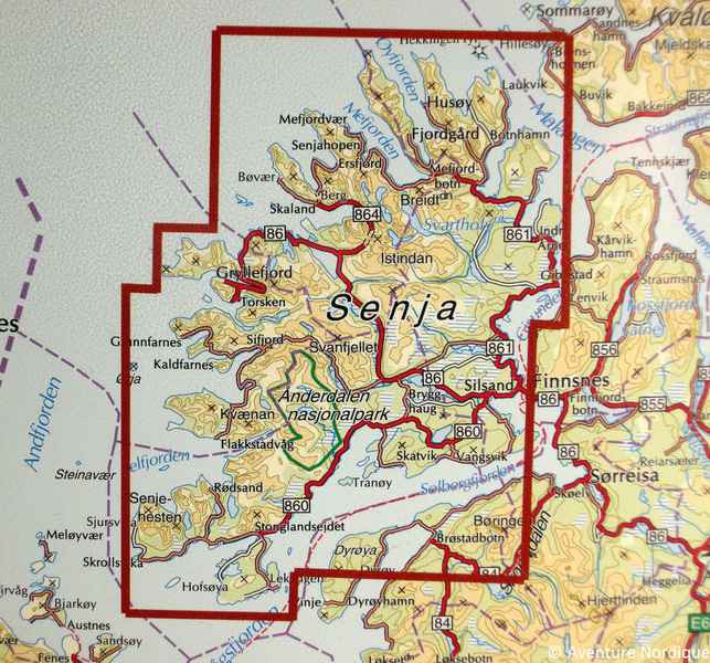 Wandelkaart 2233 Turkart Senja | Nordeca | 7046660022337 ...