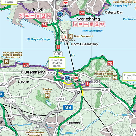 Fietskaart 40 Cycle Map Edinburgh, Stirling & The Forth | Sustrans ...