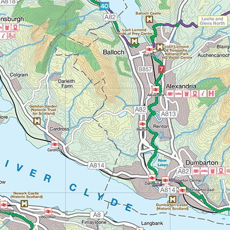 Fietskaart 41 Cycle Map Glasgow, Stirling & The Clyde | Sustrans ...