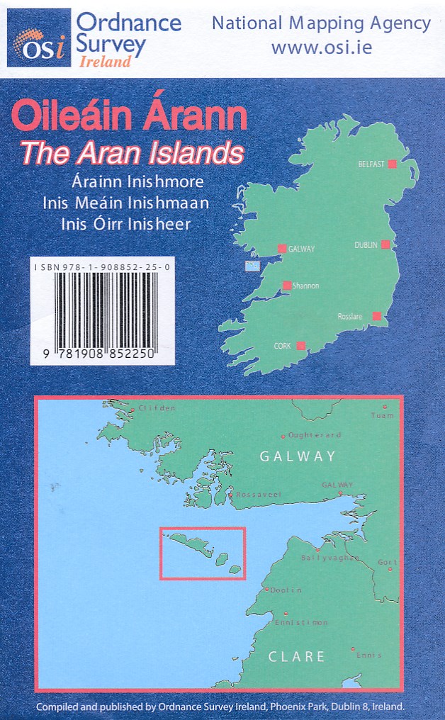 Topografische kaart - Wandelkaart The Aran Islands - Oileáin Árann ...
