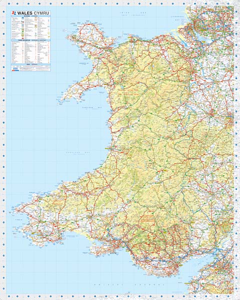 Wegenkaart - landkaart Road Map Wales | A-Z Map Company | 9781782570745 ...