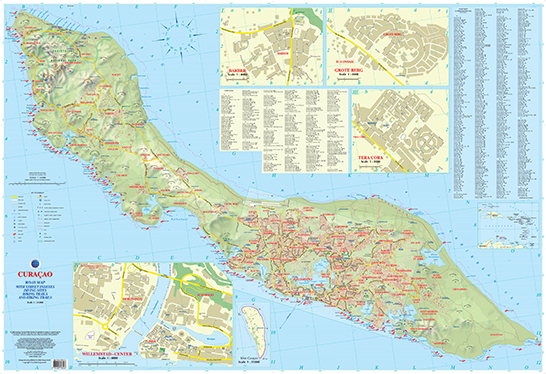 Wegenkaart - landkaart Curacao | Kasprowski Maps | 9791095793038 ...