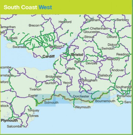 Fietskaart Cycle Map South Coast West | Sustrans | 9781910845325 ...
