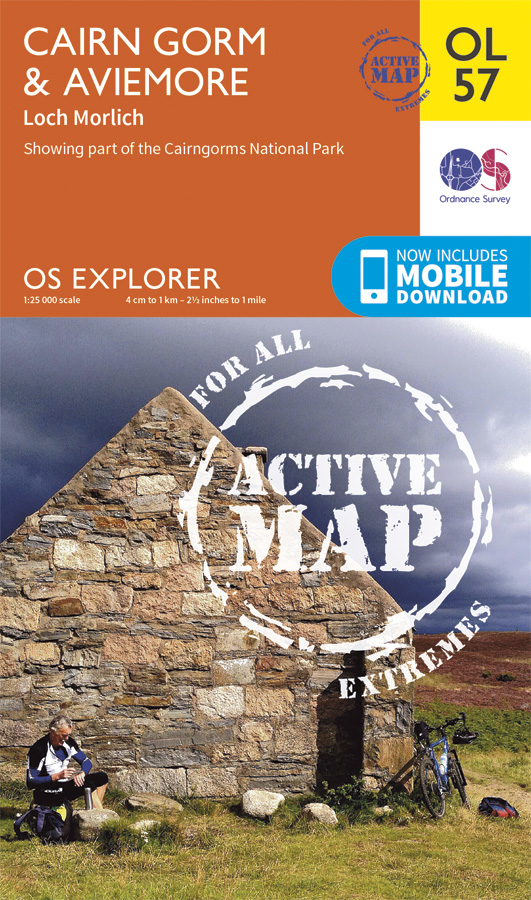 Wandelkaart 57 OS Explorer Map | Active Cairn Gorm, Aviemore ACTIVE ...