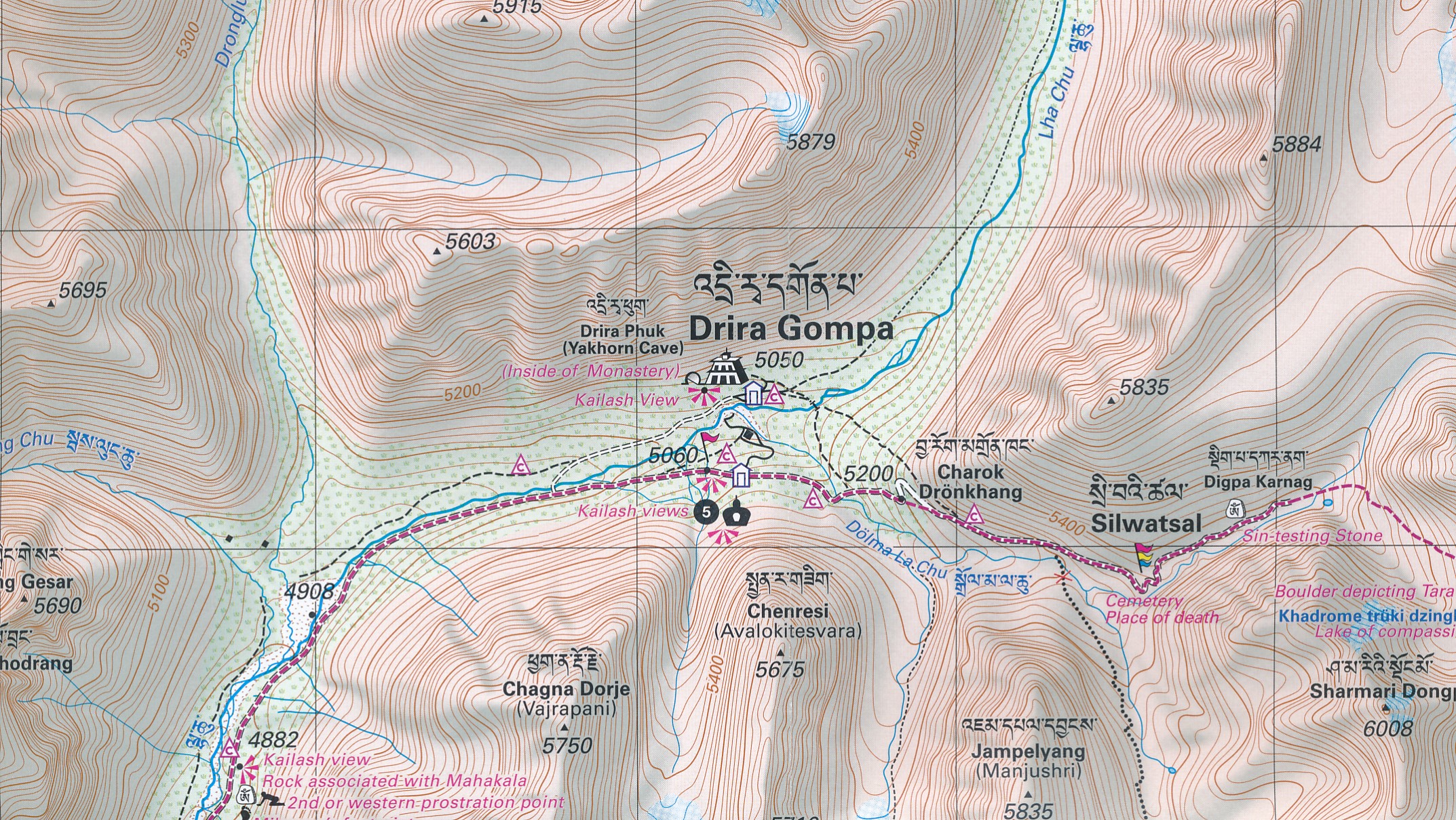 Wandelkaart Mount Kailash - Darchen - Tibet | Gecko Maps ...