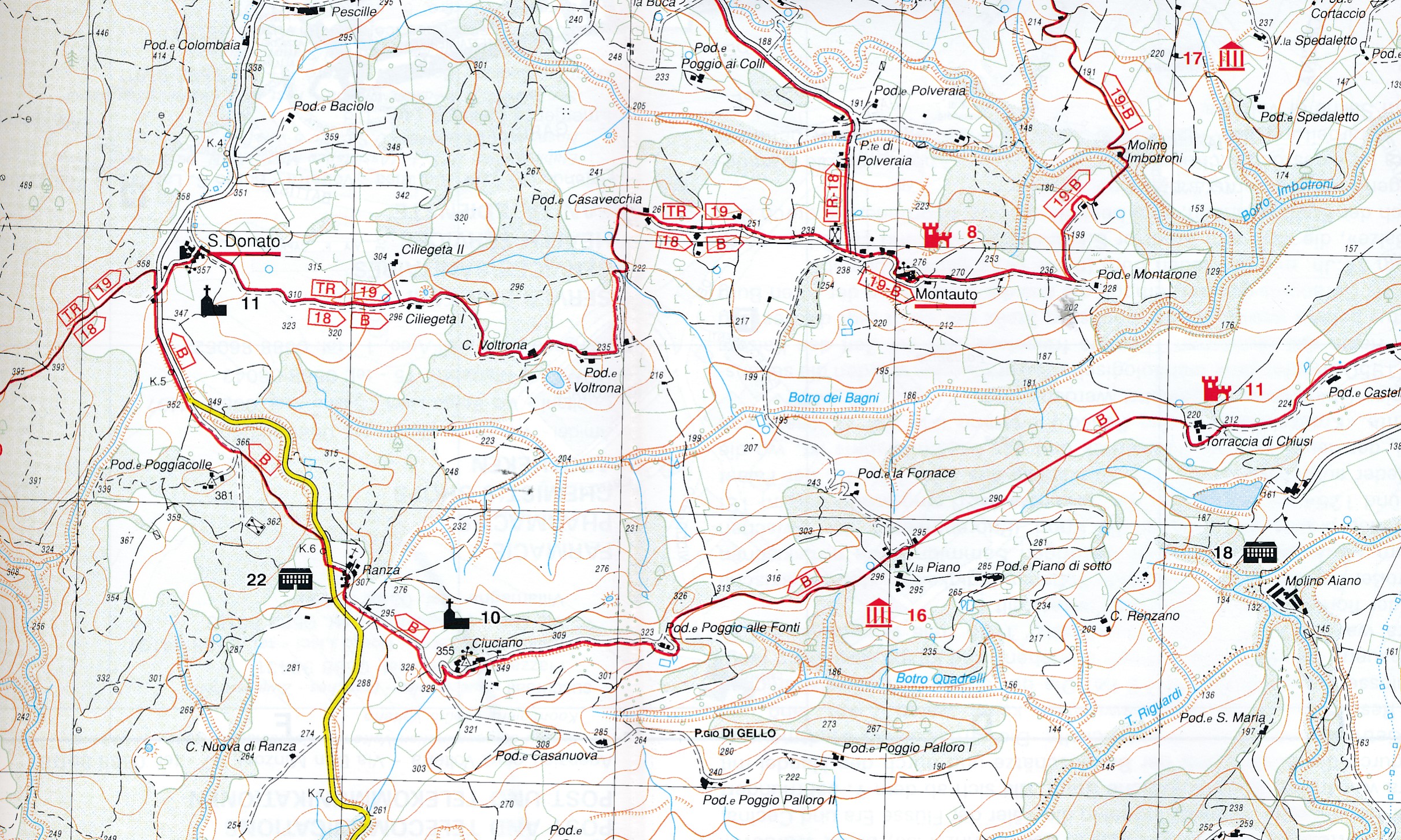 Wandelkaart San Gimignano - Volterra | Global Map | 9788833032665 ...