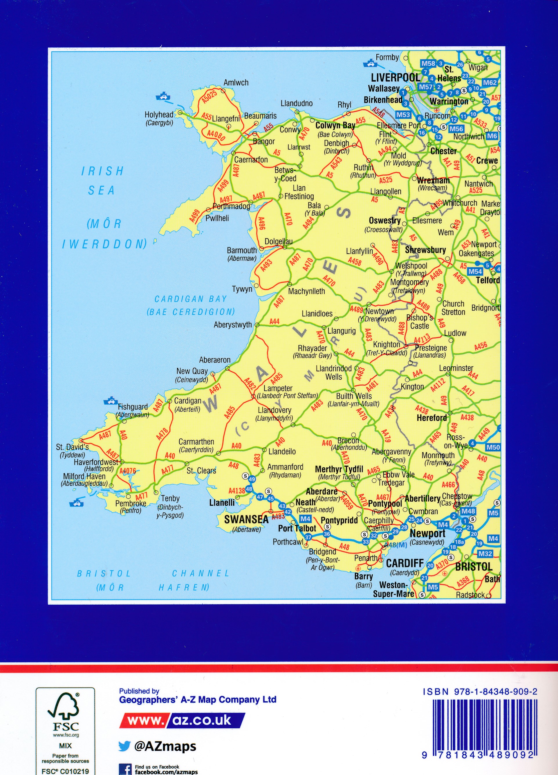 Wegenatlas Wales road atlas | A-Z Map Company | 9781843489092 ...
