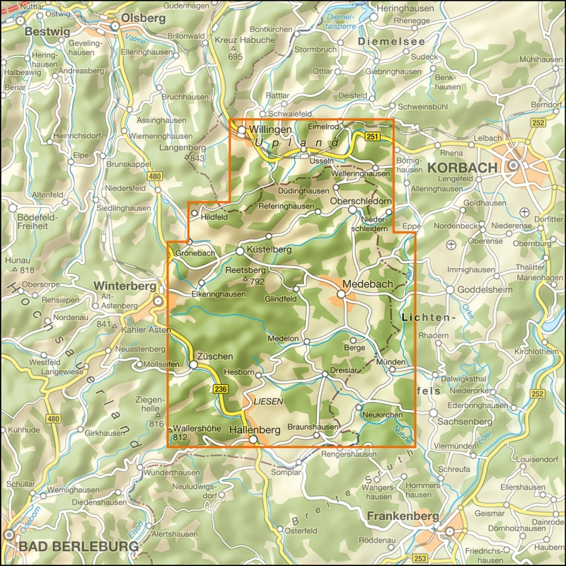 Wandelkaart Ferienregion Medebach | Grunes Herz | 9783866369412 ...