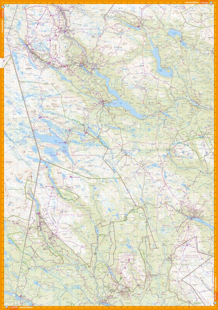 Wandelkaart Fjällkartor 1:100.000 Härjedalsfjällen & norra Dalarna ...