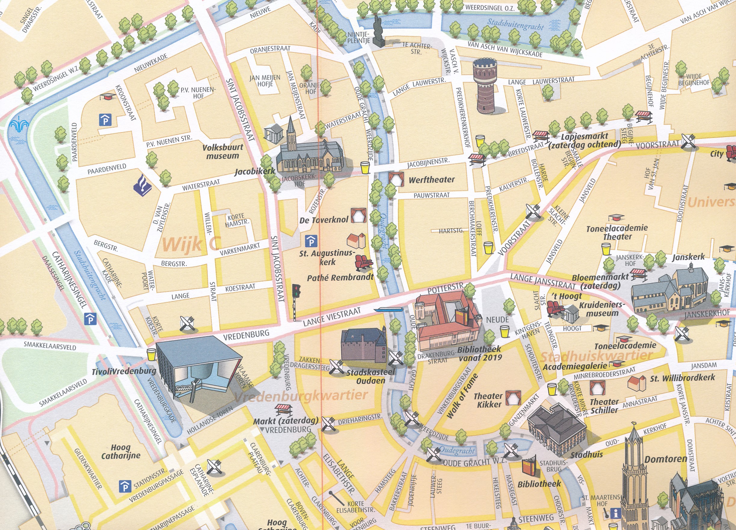 Stadsplattegrond Utrecht centrumkaart | Benjaminse Uitgeverij ...