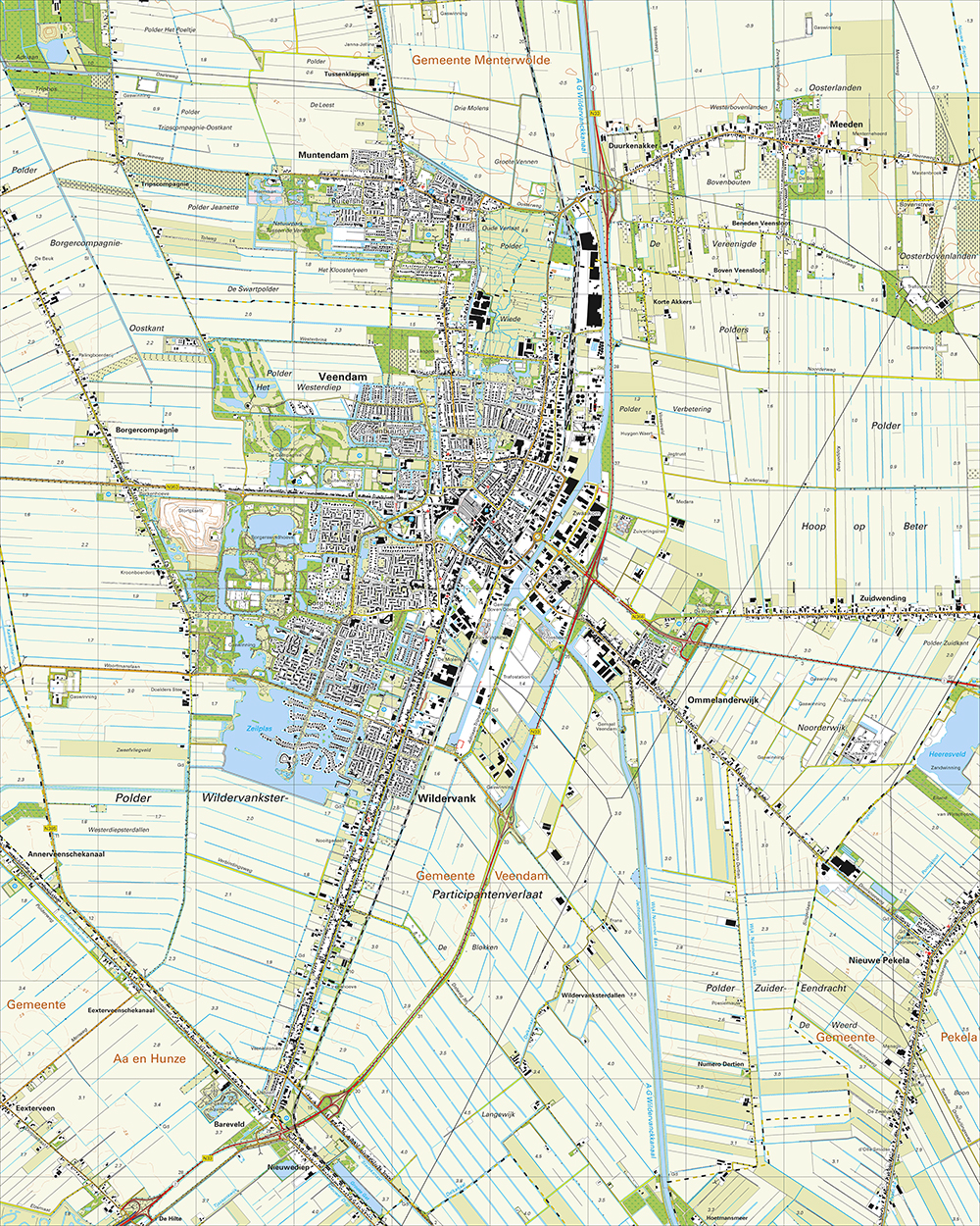 Wandelkaart - Topografische kaart 12F Veendam | Kadaster ...