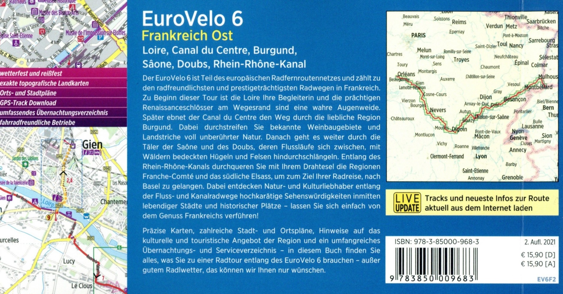 Bikeline Eurovelo 6 - Frankreich Ost | Esterbauer | 9783850009683 | Reisboekwinkel De Zwerver