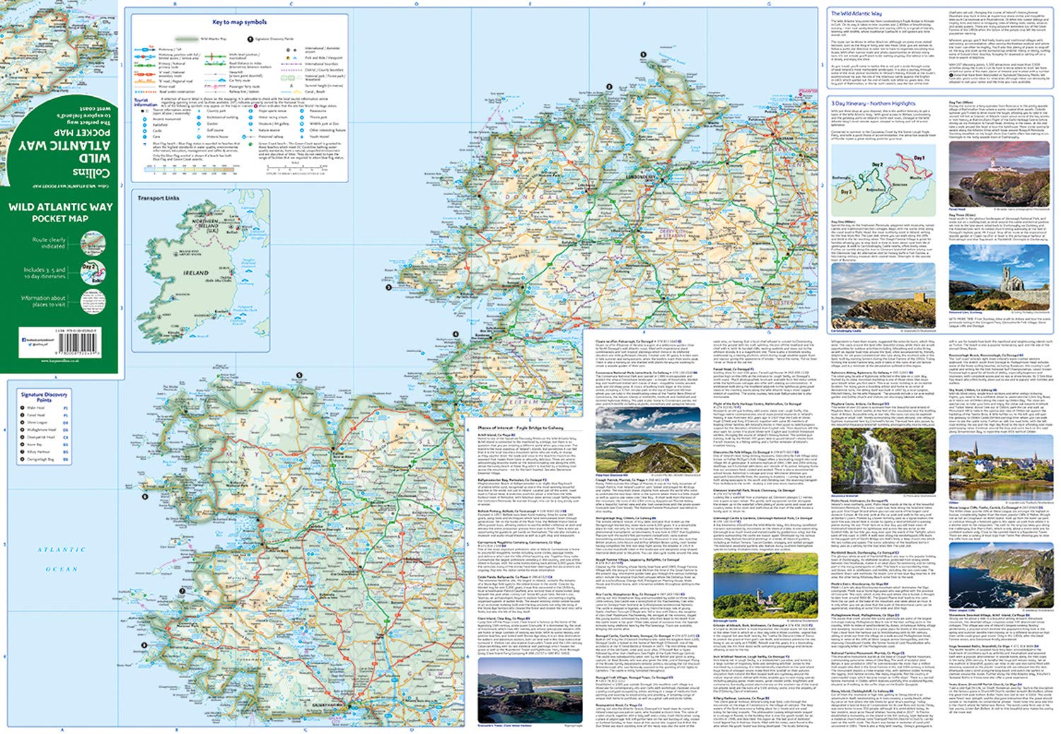 Wegenkaart - landkaart Wild Atlantic Way pocket map | Collins ...