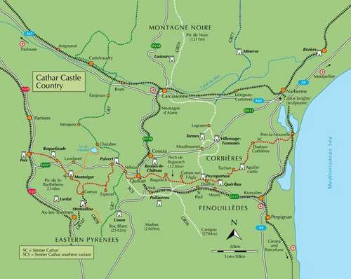 Wandelgids Walks in the Cathar Region | Cicerone | 9781852844233 ...