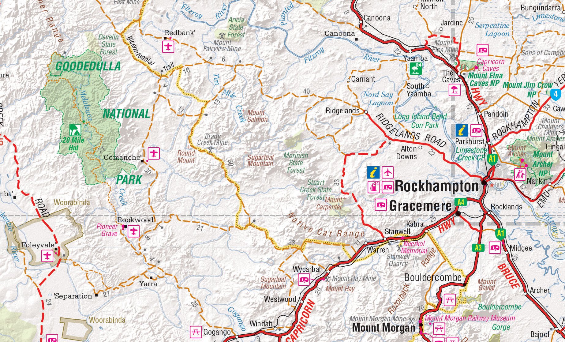 Wegenkaart - landkaart Explorer Map Central Queensland | Hema Maps ...