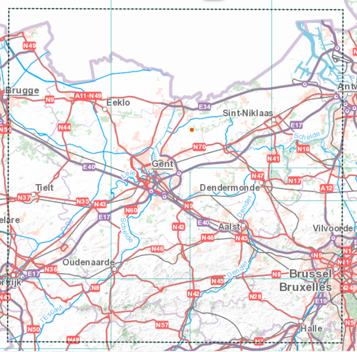 Wegenkaart - landkaart Provinciekaart Oost Vlaanderen | NGI - Nationaal ...