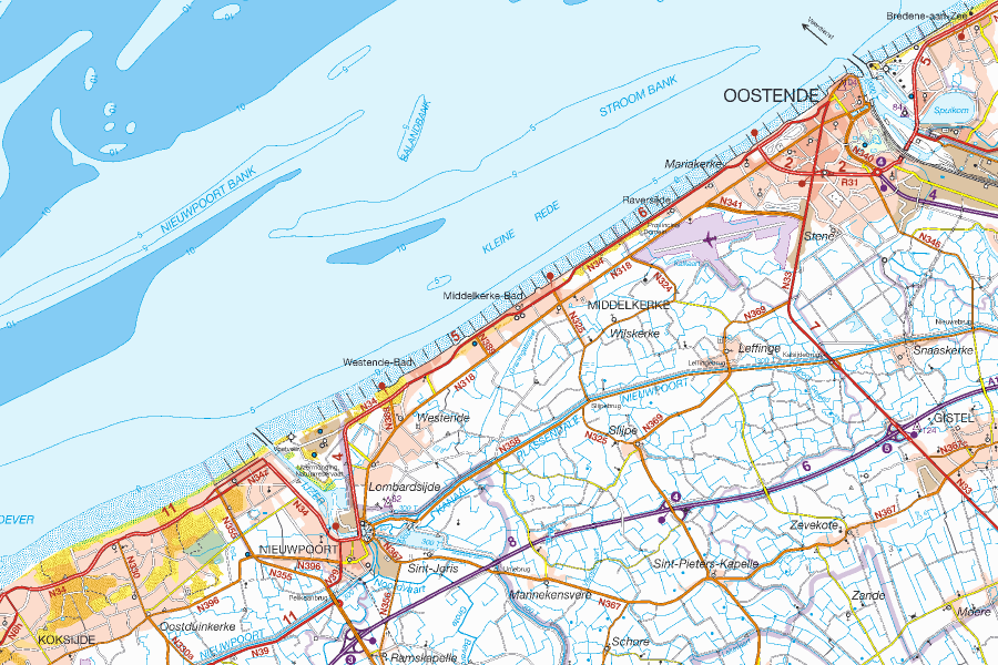 Wegenkaart - landkaart Provinciekaart Oost Vlaanderen | NGI - Nationaal ...